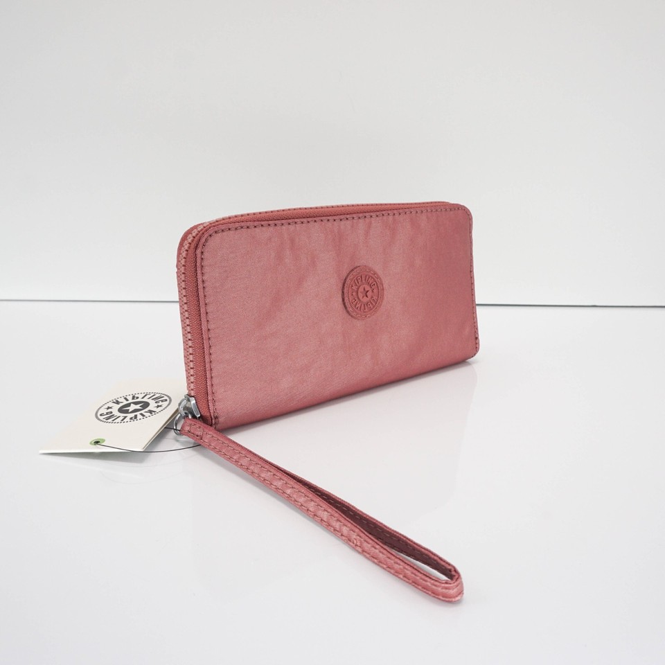 Kipling Alia Large Zip Around Wristlet Wallet KI2512 Polyamide Copper ...