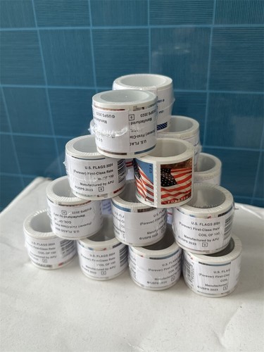 10 Rolls 2024 US Flag -100 Per Roll -A Total of 1000 Stamps-New Postage ...