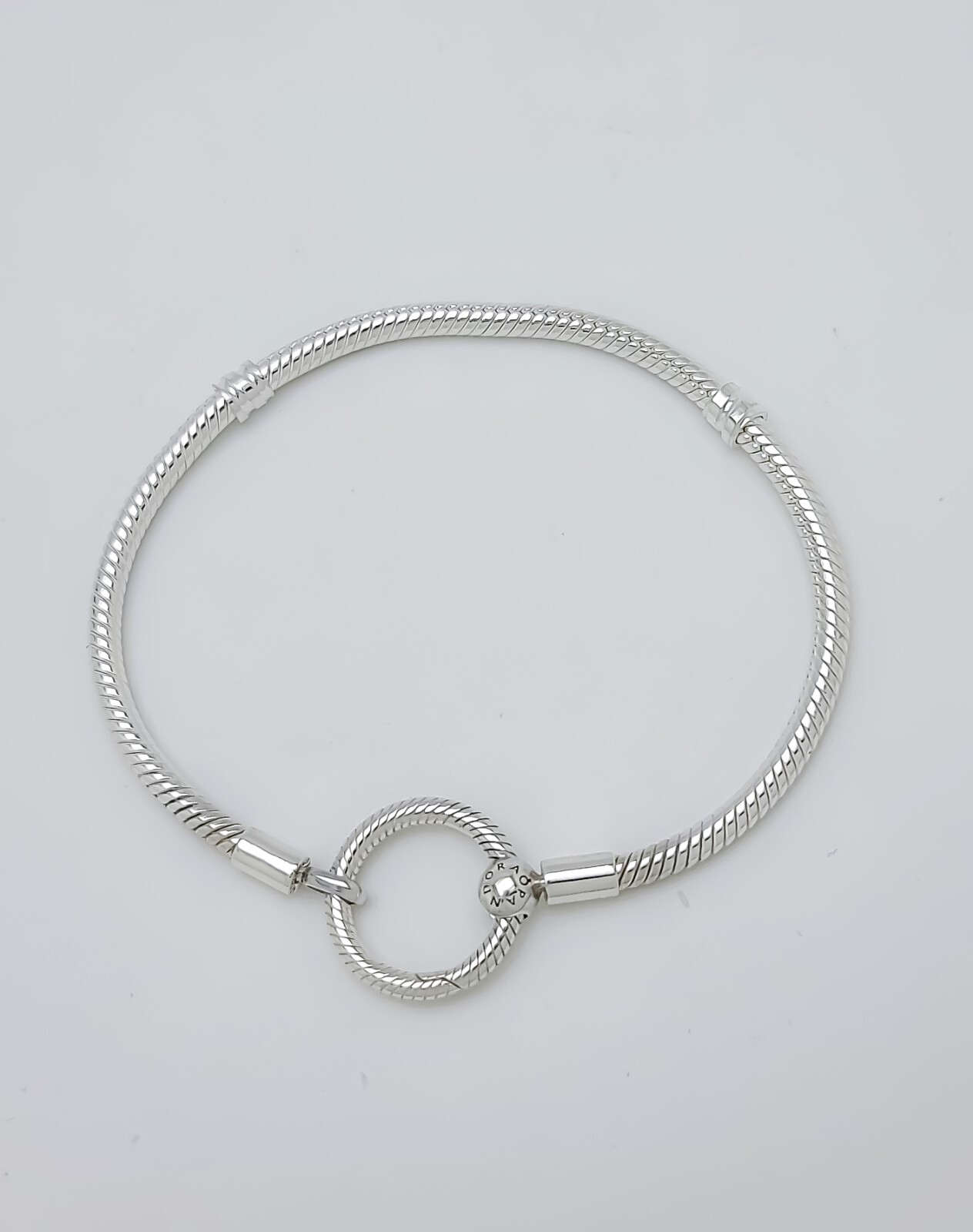 NEW Authentic PANDORA 925 Silver O Closure Snake Chain Charm Bracelet ...