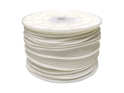 5/16" x 600' White Nylon 3 Strand Twisted Rope Medium Lay 510 lbs ...