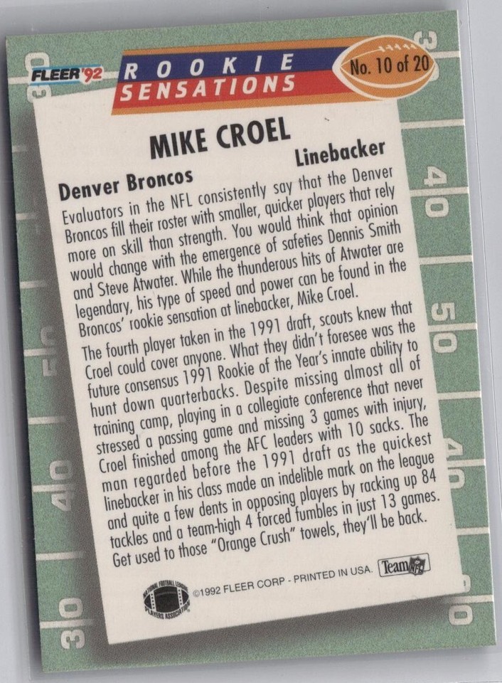 1992 Fleer Rookie Sensation Mike Croel #10 | eBay