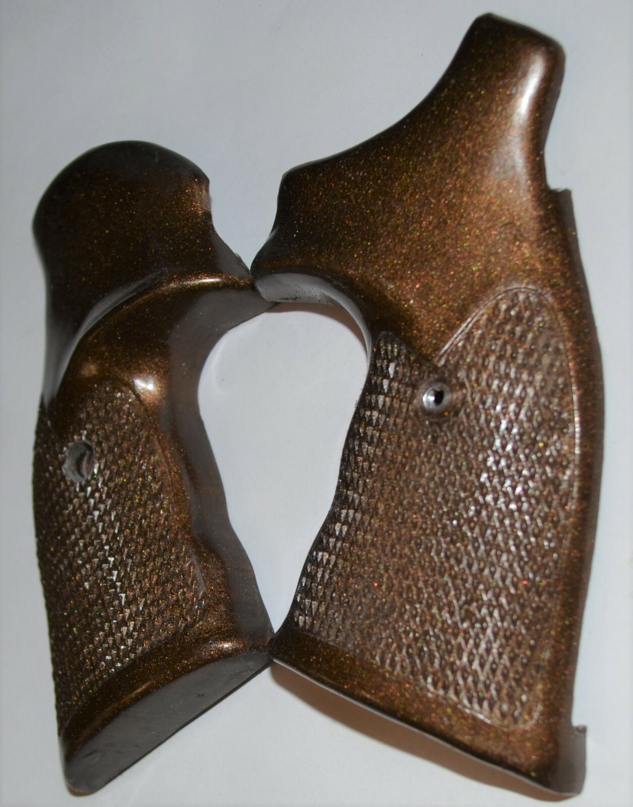 Smith and Wesson K/L frame Fitz style pistol grips dark brown plastic ...