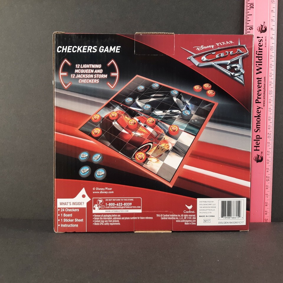 Disney Pixar Cars 3 Checkers Game Lightning Mcqueen vs Jackson Storm | eBay