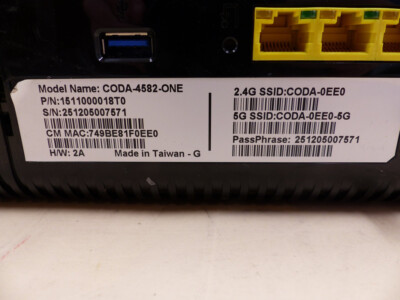 HITRON CODA-4582 DOCSIS 3.1 CABLE MODEM ROUTER | eBay
