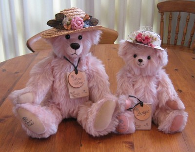 Robin Rive. 2 Handmade Artist Collector Bears. Mohair. Pink. | eBay