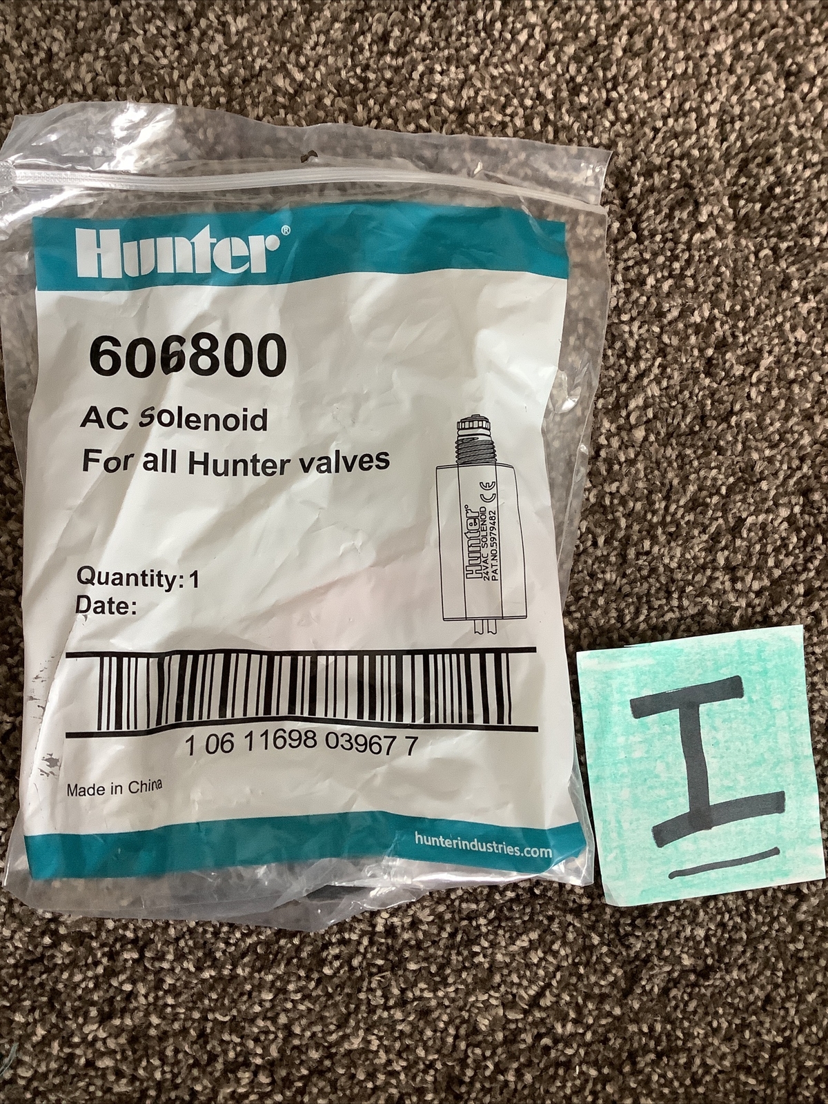 Hunter Solenoid 606800 for all Hunter Valves | eBay