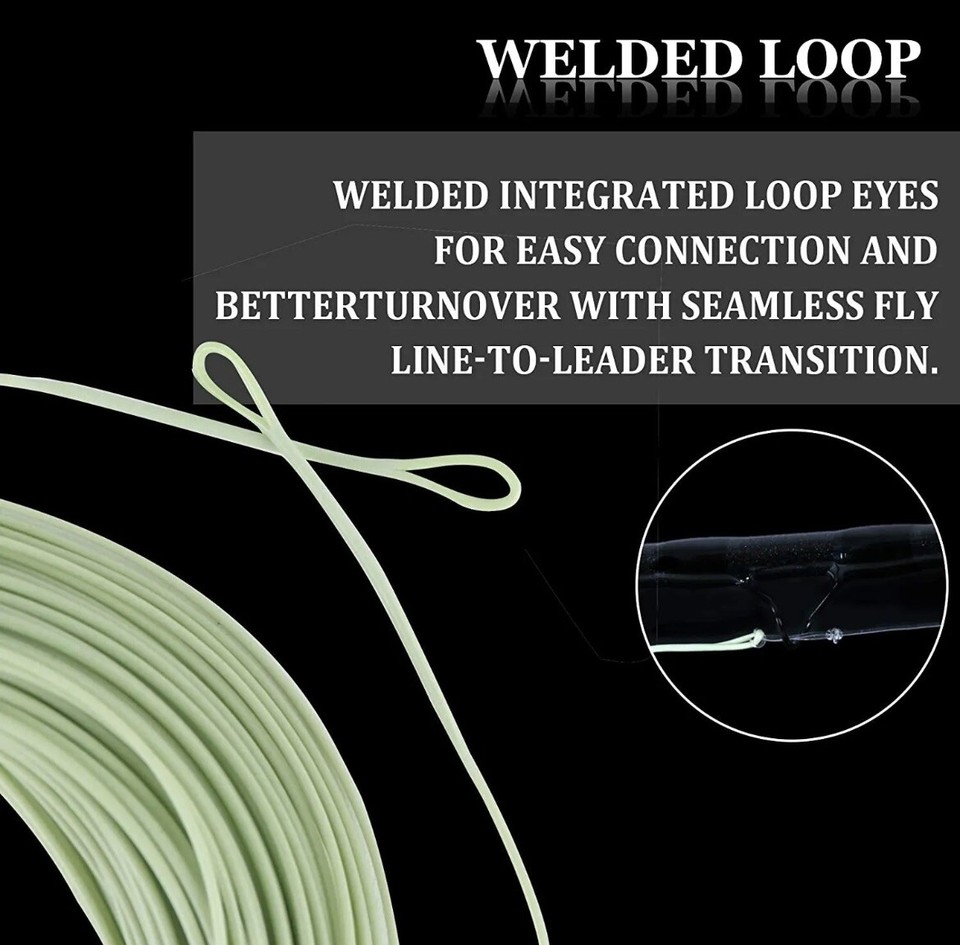 Fly line 2 for $20 WF100ft Fly Fishing 3-4-5-6-7-8 welded loops FREE ...