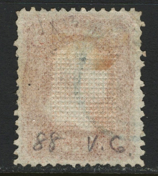 USA Stamp 1867 Scott #88 Washington 3 Cents Red E Grill Blue Cancel ...