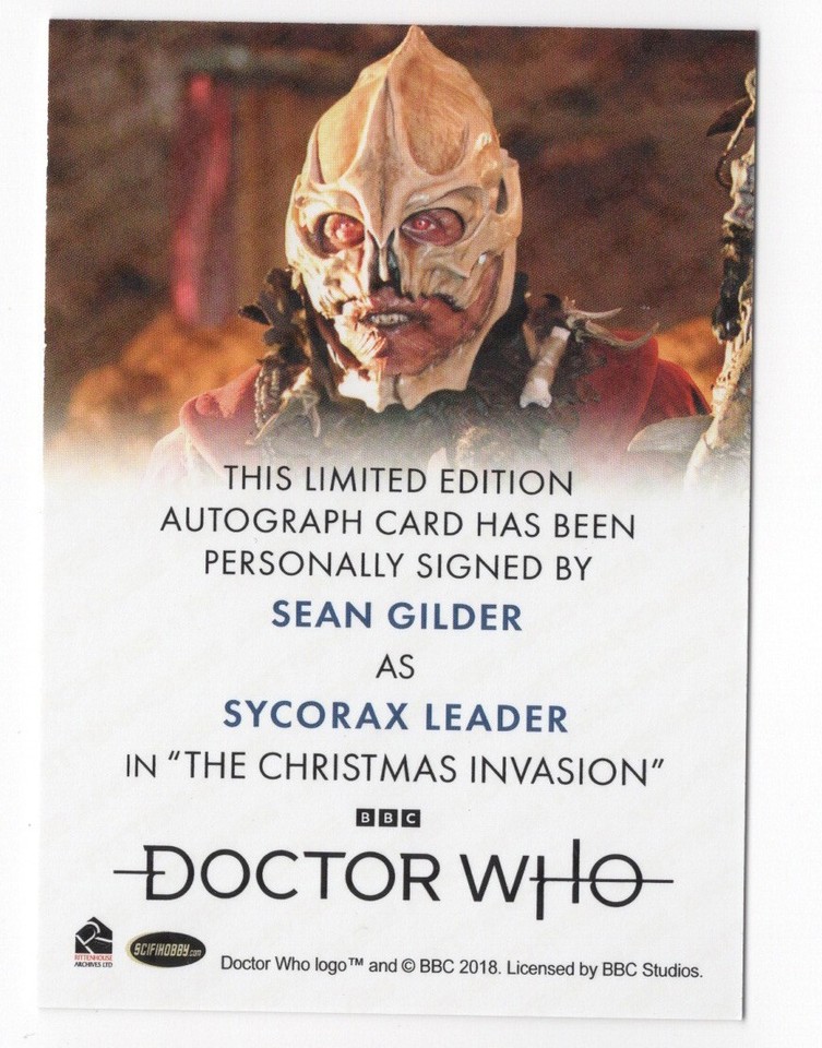 Sean Gilder as Sycorax Leader DOCTOR WHO Series 1-4 Autograph Card Auto A | eBay
