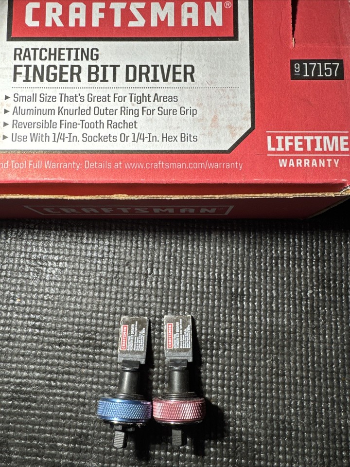 (2) Sears Craftsman Nos Ratcheting Finger Bit Driver 17157 Rare Blue ...