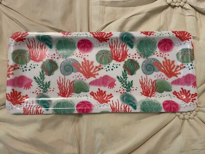 Coastal Coral Sea Life Tray Serving Decorative Cake NEW White Bright ...