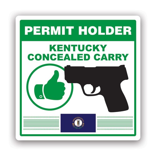 Kentucky Concealed Carry Permit Holder Sticker Decal - Weatherproof ...