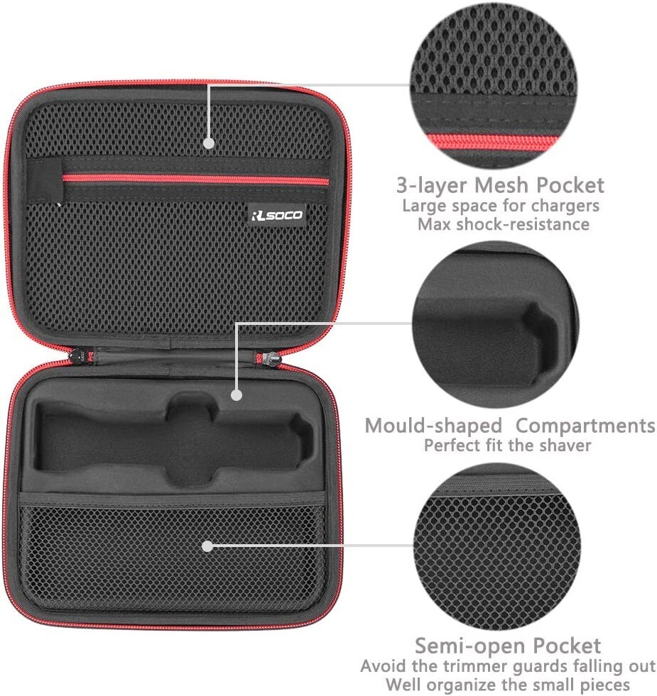 Hard Case Wahl Clipper Stainless Steel Lithium Ion plus Beard Trimmer ...