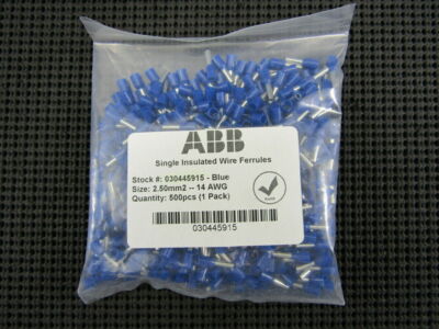 ABB 030445915 Single Ferrules, Insulated 14AWG 2.50mm2 - Lot of 500 | eBay