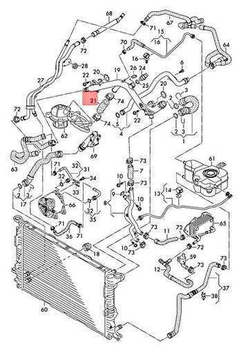 Coolant Hose front center AUDI Audi A4 Wagon S4 Cabrio quattro ...