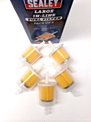 Sealey Large In-Line Fuel Filters x5 ILFL5 Kart MotoCross Motorcycle ...