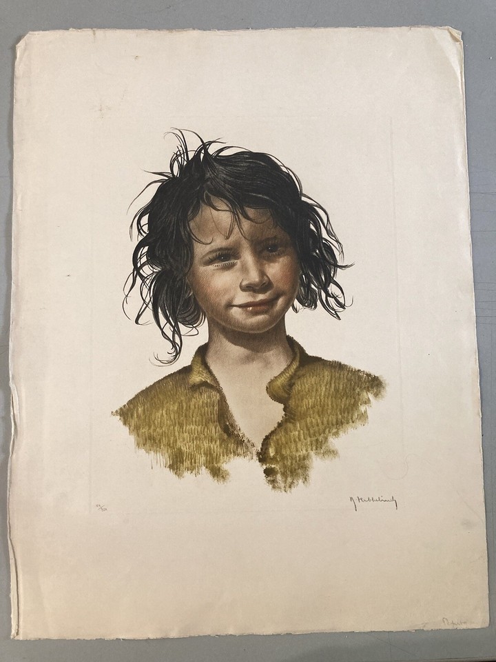 Very Beautiful Lithograph Color Child Brother Stehli Switzerland to ...