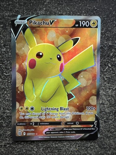 PIKACHU V FULL ART - POKÉMON 157/172 EB09 STARS ÉTINCELANTES NM ENGLISH ...