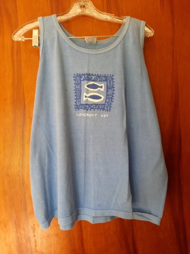 Vintage Longboat Key Tank Top Swimsuit Cover Up Dress XL Blue | eBay
