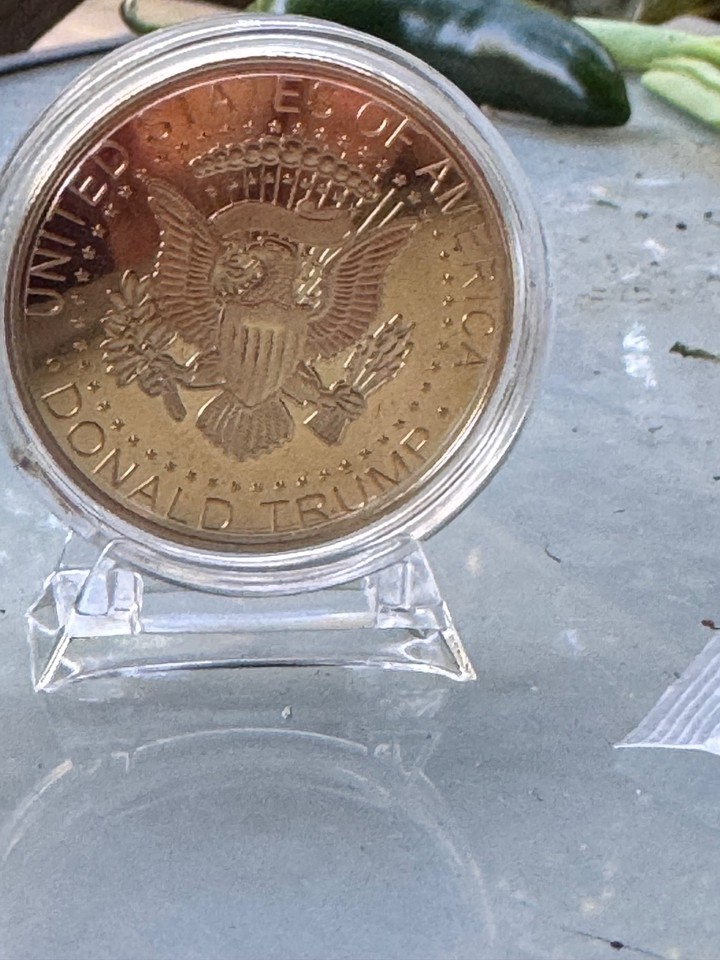 President Trump Assassination Attempt Challenge Coin in display case | eBay