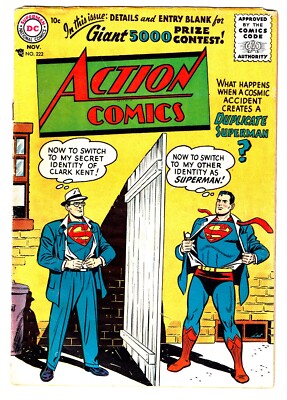 ACTION COMICS NO. 222 1956 TOMMY TOMORROW- ONE OWNER SILVER AGE DC NICE ...