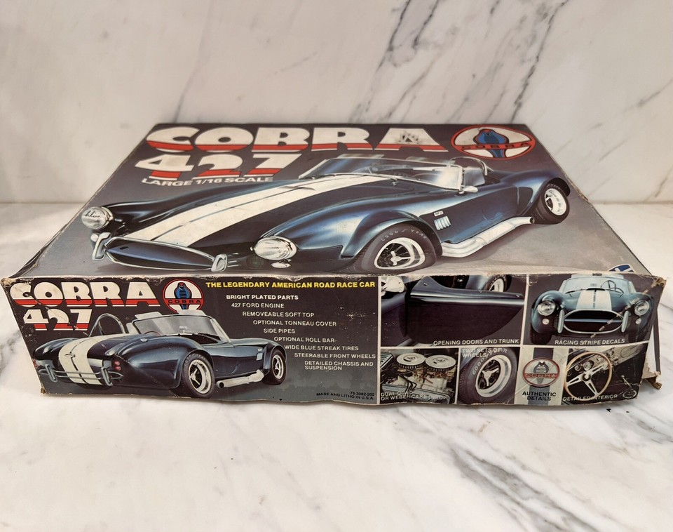 1982 Original Blue/White 427 Shelby Cobra MPC Model Car Kit Lg 1:16 ...