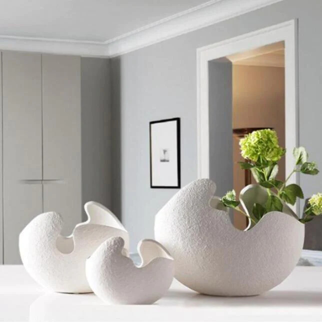 Eggshell Shape Ceramic Vase for Home Office Décor | eBay UK