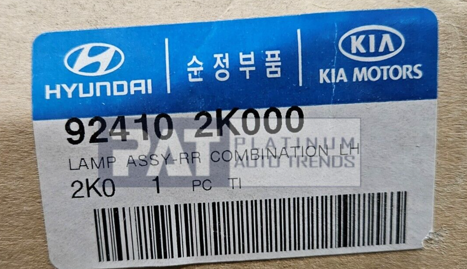 GENUINE KIA SOUL 2010-2011 TAIL LAMP ASSEMBLY LH=DRIVER SIDE, 92410 ...