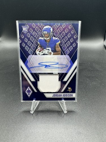 2023 Panini Phoenix Jordan Addison /50 Patch Auto Rookie RPA RC Vikings ...