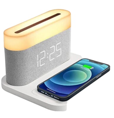 Fast Wireless Charging Lamp Digital Alarm Clock Handheld Magnetic Night ...