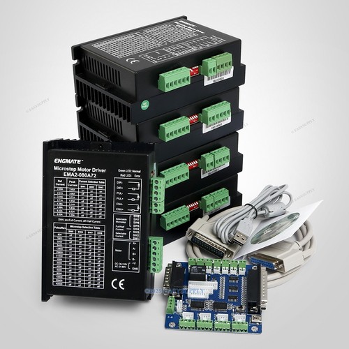CNC Kit 5 Axis Breakout Board & EMA2-080A72 Drivers For DIY Router/Mill ...