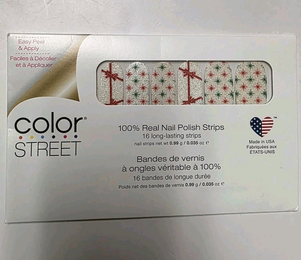 2 Sealed Christmas Color Street Glitter Nail Strips Santa, Presents ...