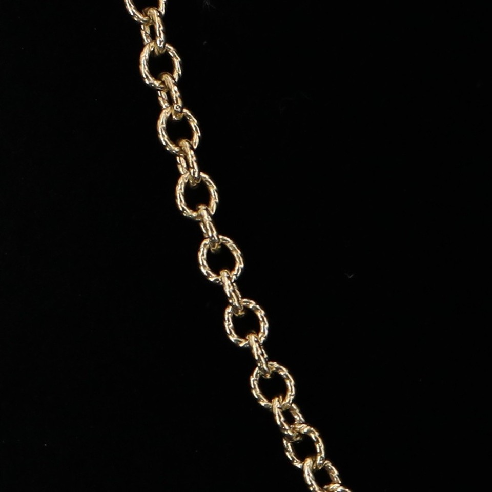 Sterling Silver - 4mm Textured Cable Chain 20" Gold Necklace - 12g | eBay