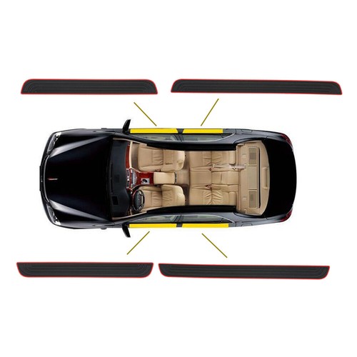 4 Pieces Rubber Door Rear Wear Window Cover Panel Pedal Protection Auto ...