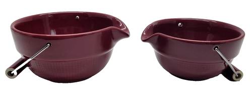 Vintage Ceramic Mixing Bowls Maroon /Cranberry with Ceramic Handle. 20 ...