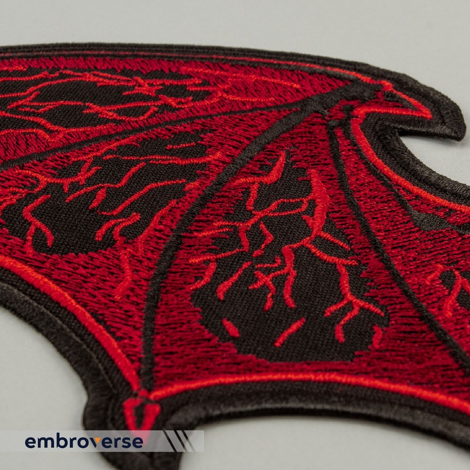 Demon Red Wings Patch - Halloween Accessory Back Jacket - Embroidered ...