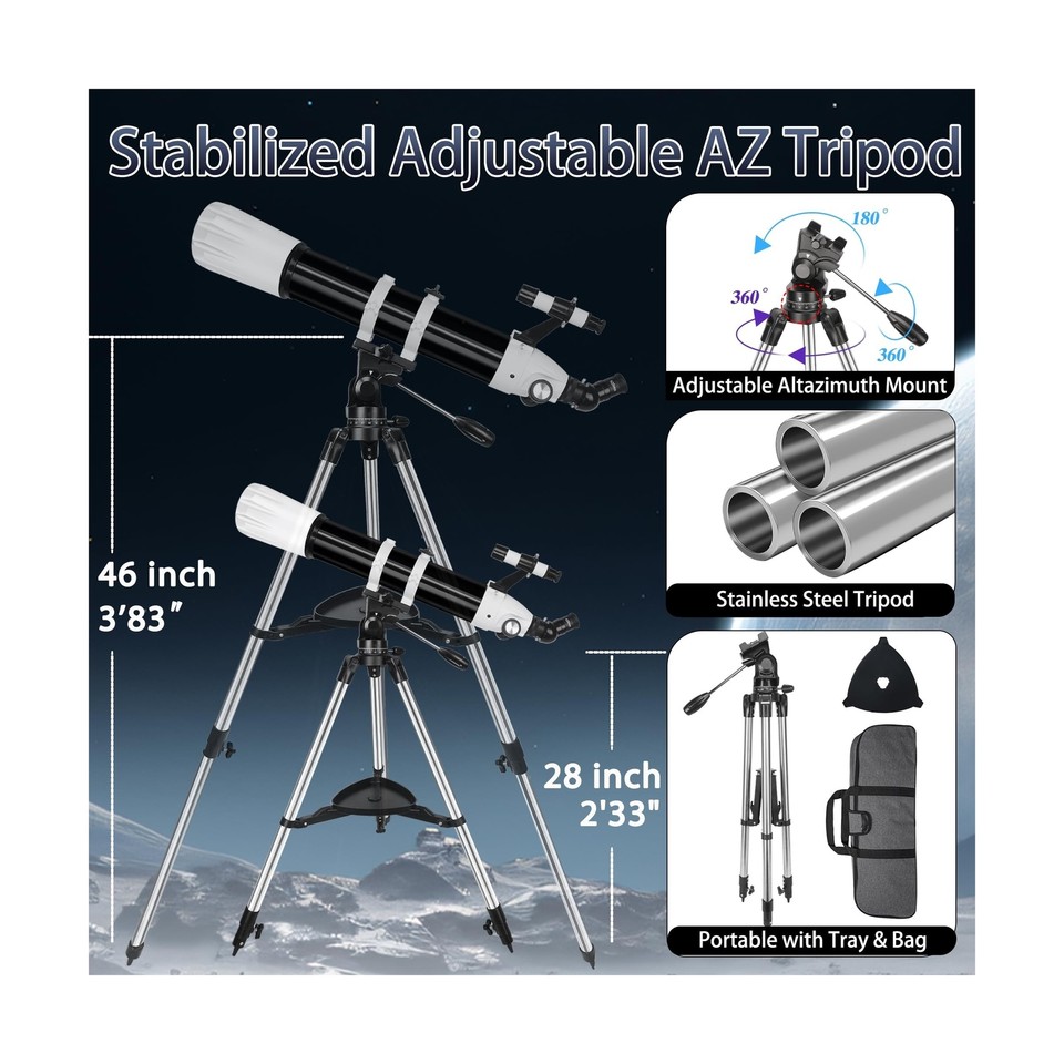 Telescope, 90mm Aperture 900mm Astronomical Refractor Telescope for ...