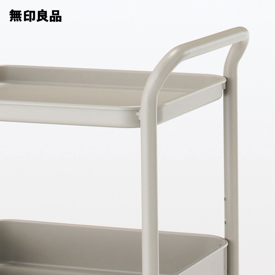 MUJI Steel Pipe Wagon Rack 3 Tiers With Casters Wine Red New ...