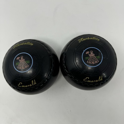 2 Lawn Bowls Henselite Emerald size 1 193-1e Black | eBay