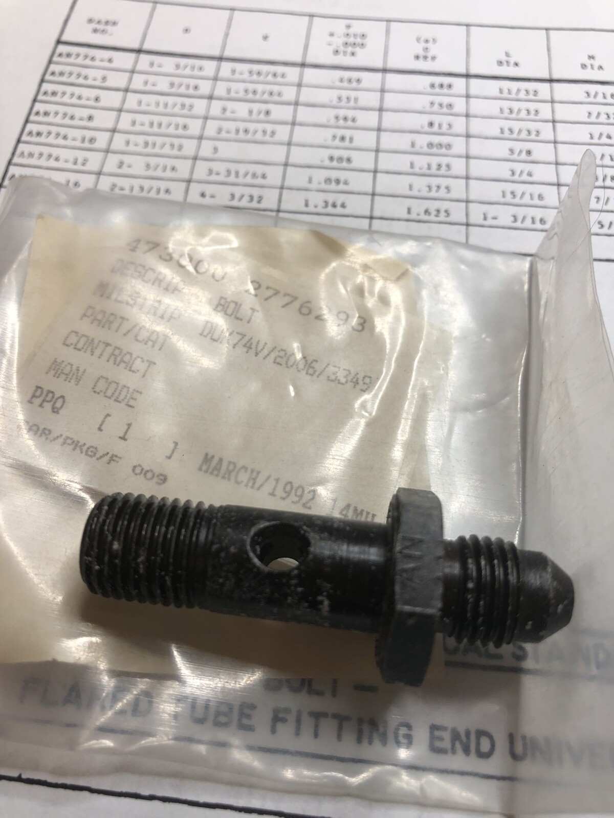 AN774-4 Fluid Passage Union, 1/4”, Steel | eBay