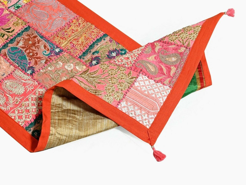 Table Runner Indian Handmade Bohemian Vintage Patchwork Embroidery ...