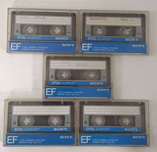 Lotto 5x SONY EF 60 1985 musicassette vergini cassette tape vintage | eBay