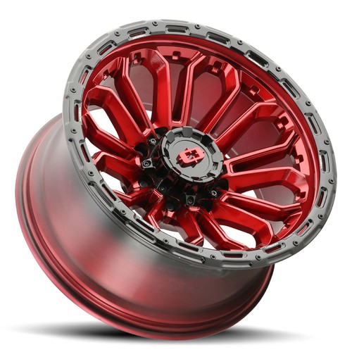 Vision Off-Road 405 Korupt 20X9 8X170 -12mm Gloss Red w/Gloss Black Lip ...