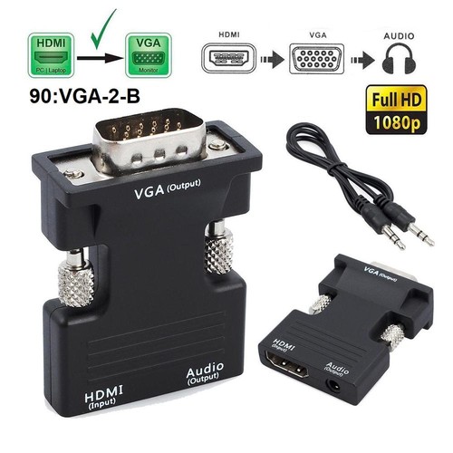 Output Audio Adapter HDMI Female HDMI-compatible Converter HDMI to VGA ...