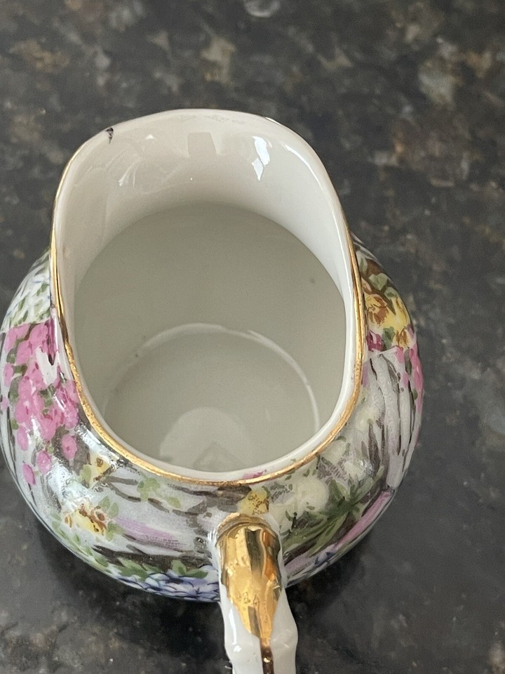 Vintage Japan chintz china mini pitcher creamer Marilyn Exclusive | eBay