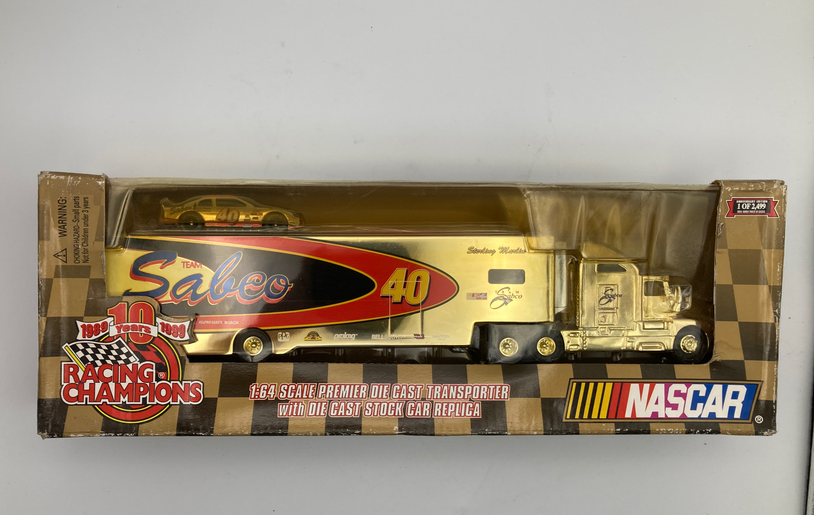 NASCAR- RACING CHAMPIONS- 1/64 SCALE- SABCO #40 -TEAM TRANSPORTER AND ...