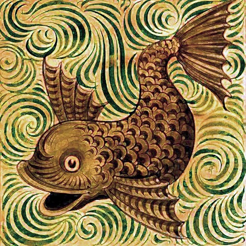 Pattern fish by W. Morgan Tile Mural Kitchen Bathroom Backsplash Marble ...