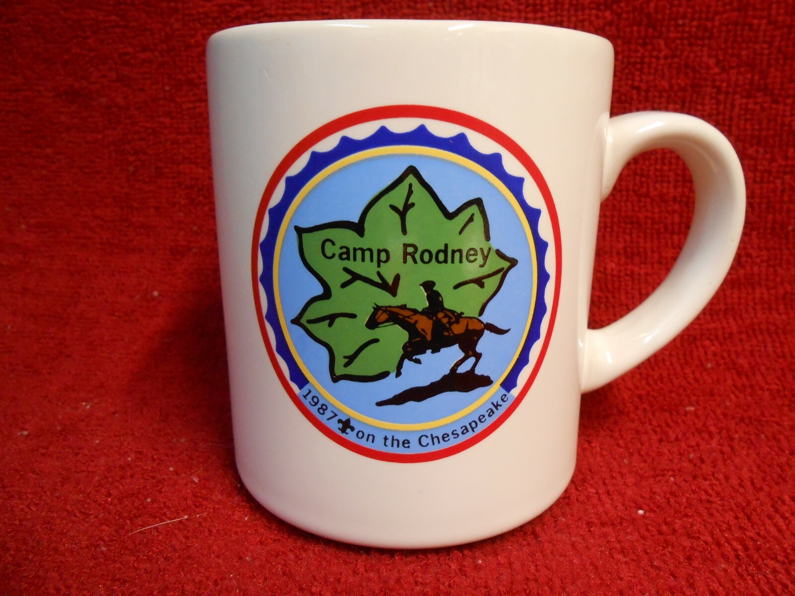 CAMP RODNEY ON THE CHESAPEAKE 1987 BSA CERAMIC MUG DEL-MAR-VA COUNCIL ...