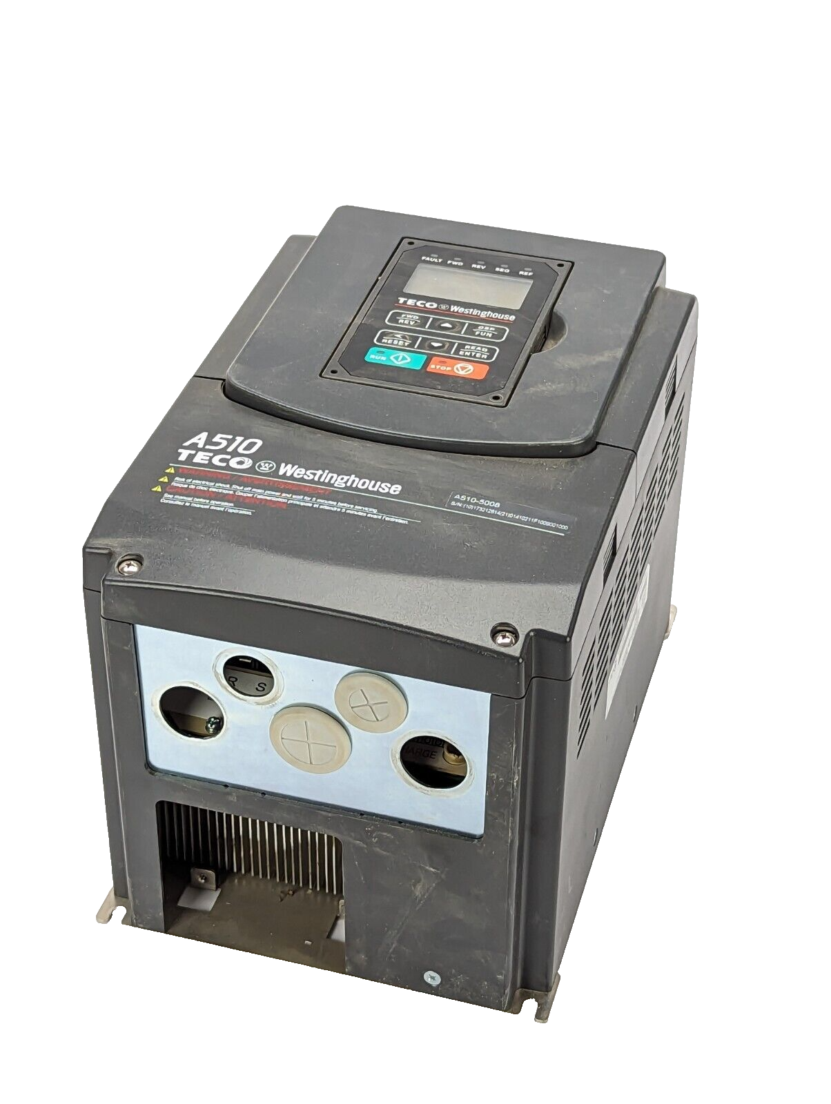 TECO AC DRIVE A510-5008-C3-U 7.5HP VFD WITH PLC FUNCTIONS 575V IN / OUT ...