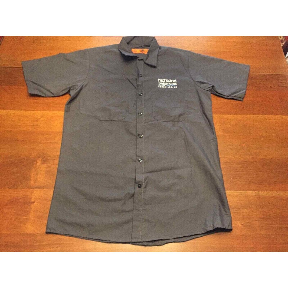 Medium Black Highland Brewery Red Kap Work Shirt Uniform Beer Button ...